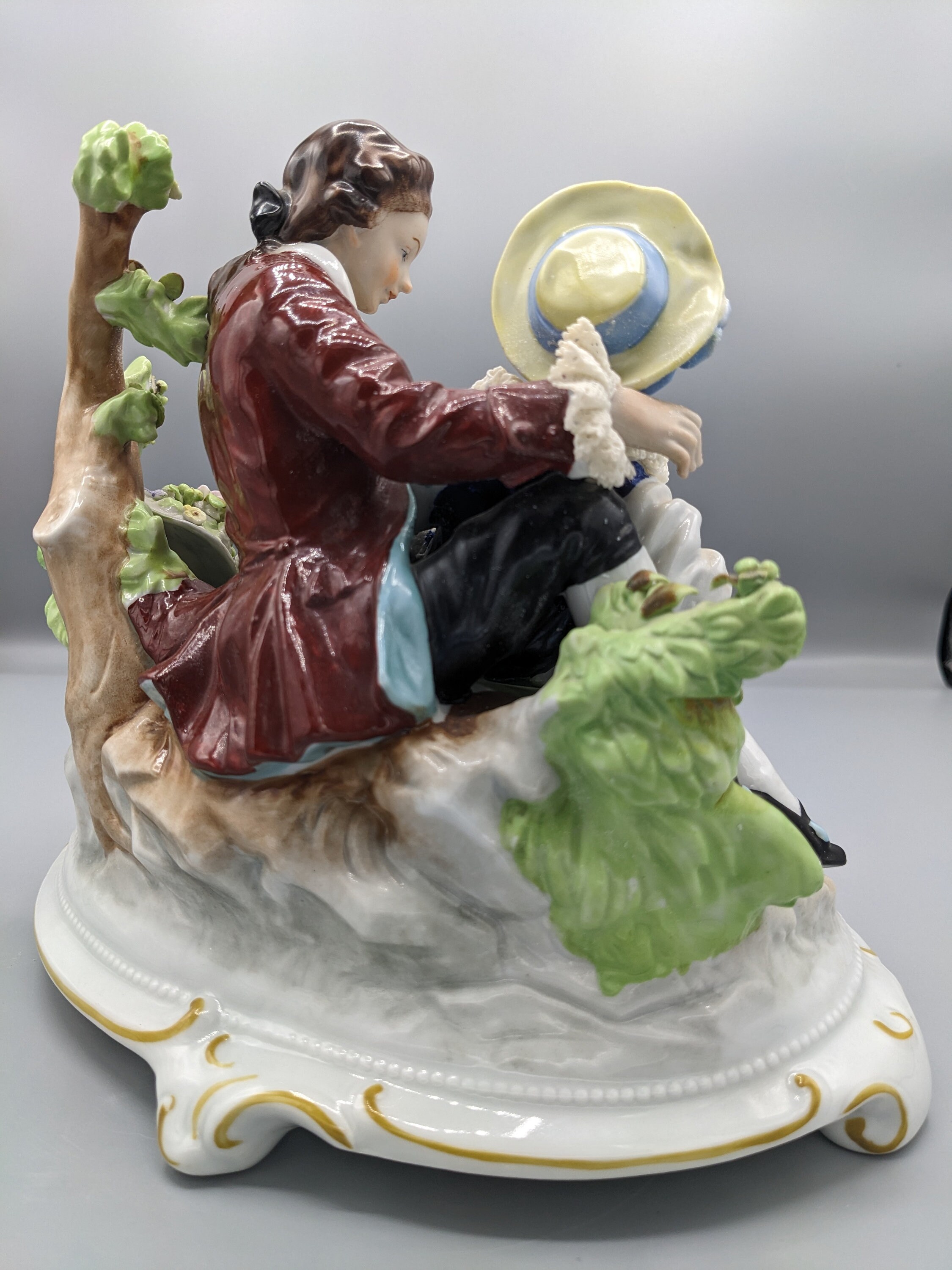 1950s Unterweissbach Germany Dresden "love Birds" Porcelain Lace ...