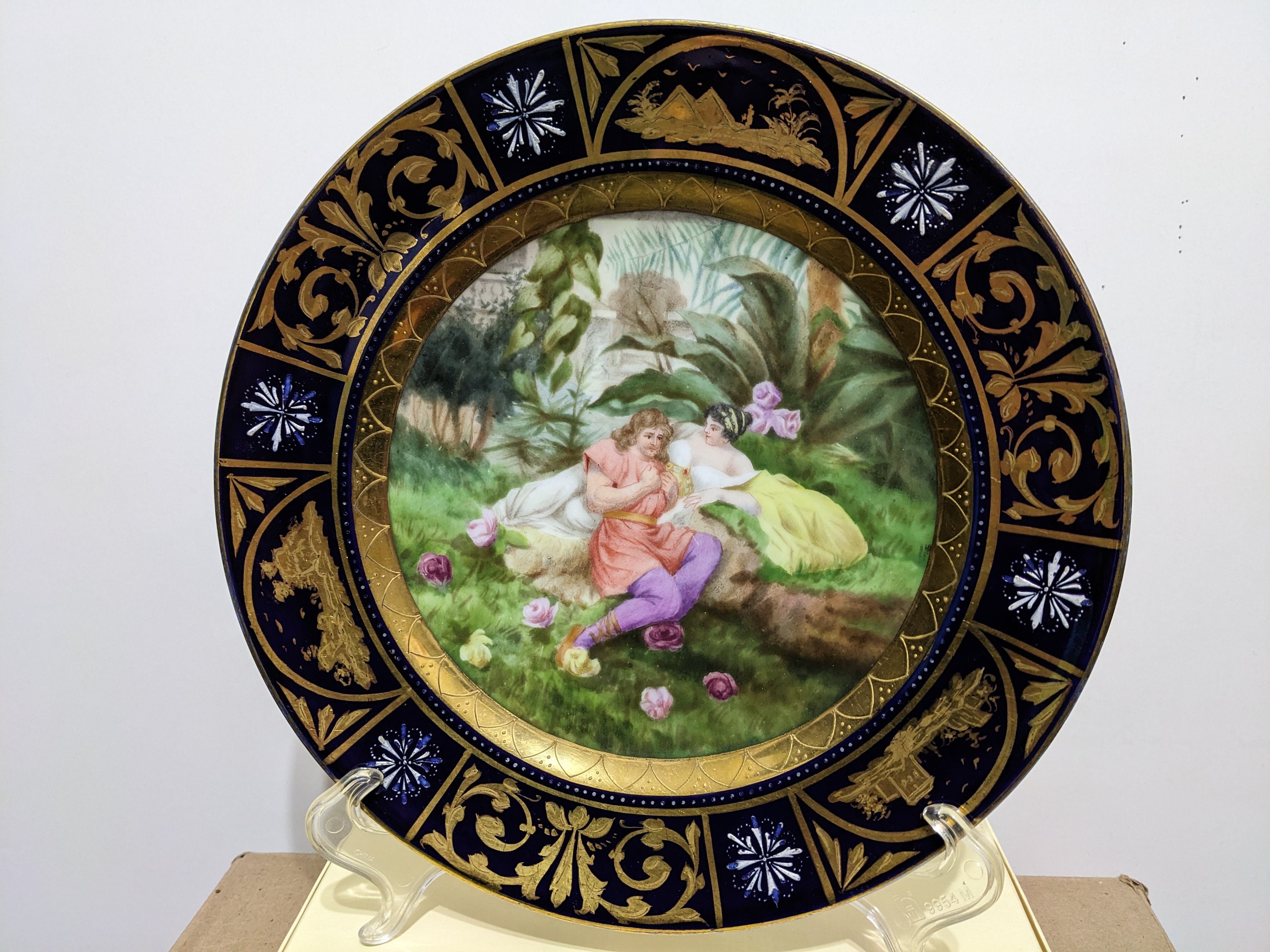19th C Antique Royal Vienna Austria Beehive Mark Porcelain Cabinet ...