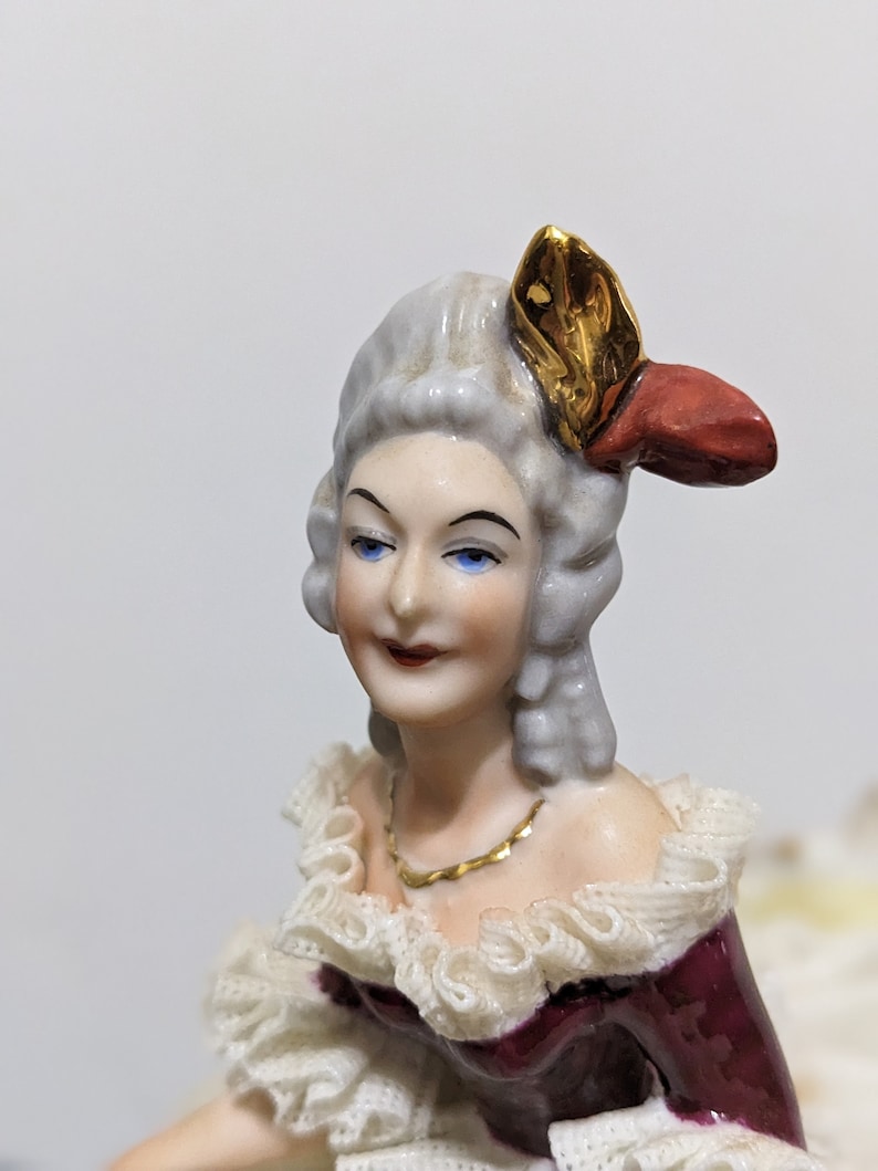 Vintage German Martha Budich Dresden Porcelain Lace Figurine Lady by ...