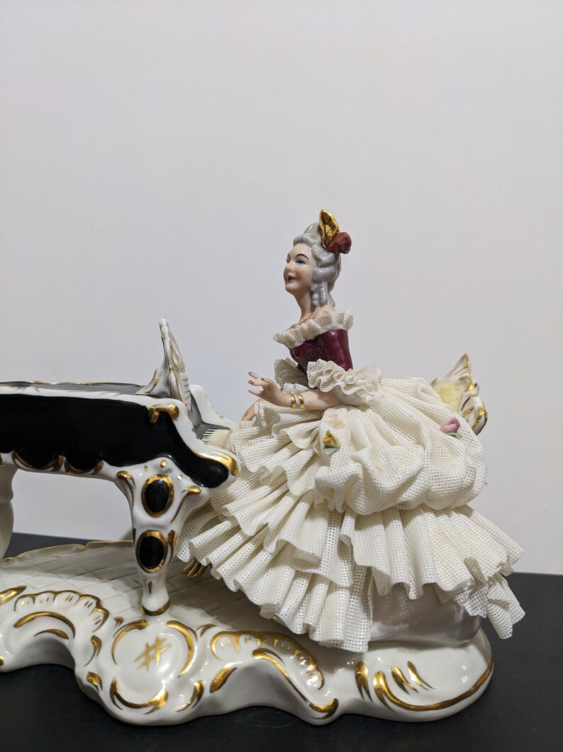 Vintage German Martha Budich Dresden Porcelain Lace Figurine Lady by ...