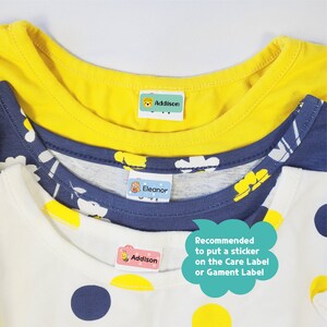 Custom Stick-on Clothing Name Label Stickers Personalized Fabric ...
