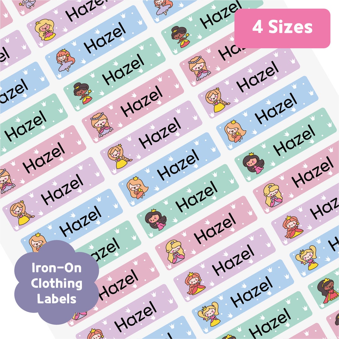 Custom Iron-on Clothing Name Label Stickers Personalized Fabric Textile ...