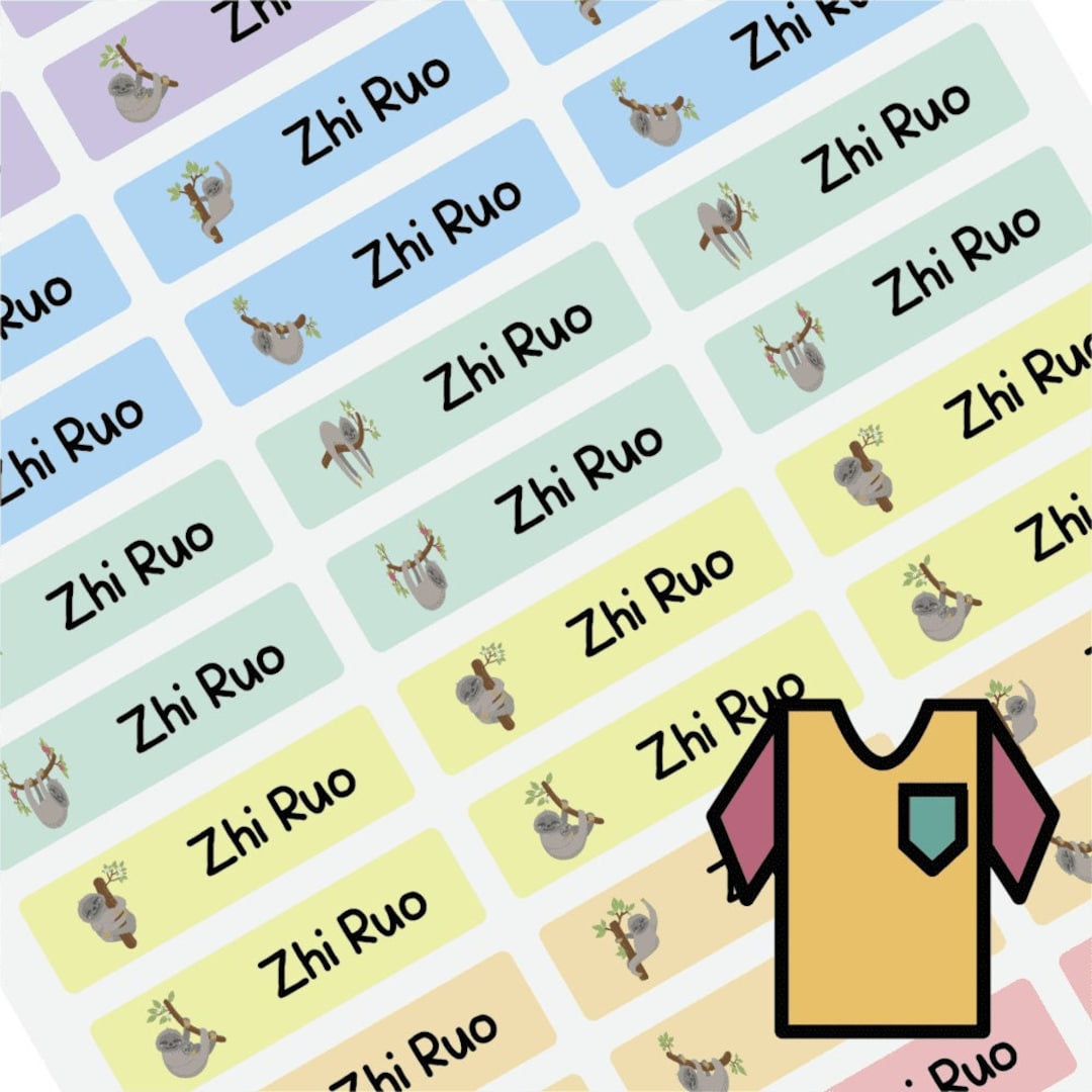 Custom Stick-on Clothing Name Label Stickers // Personalized - Etsy