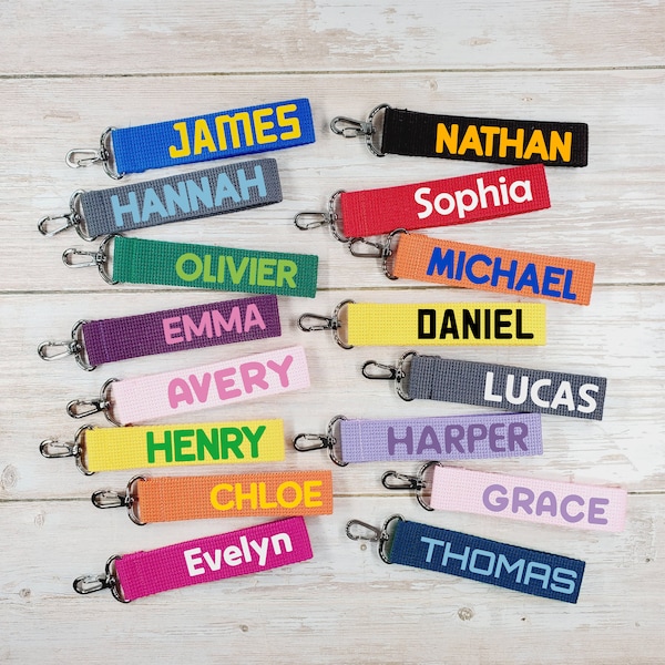 Personalized Webbing Key Chain - Etsy