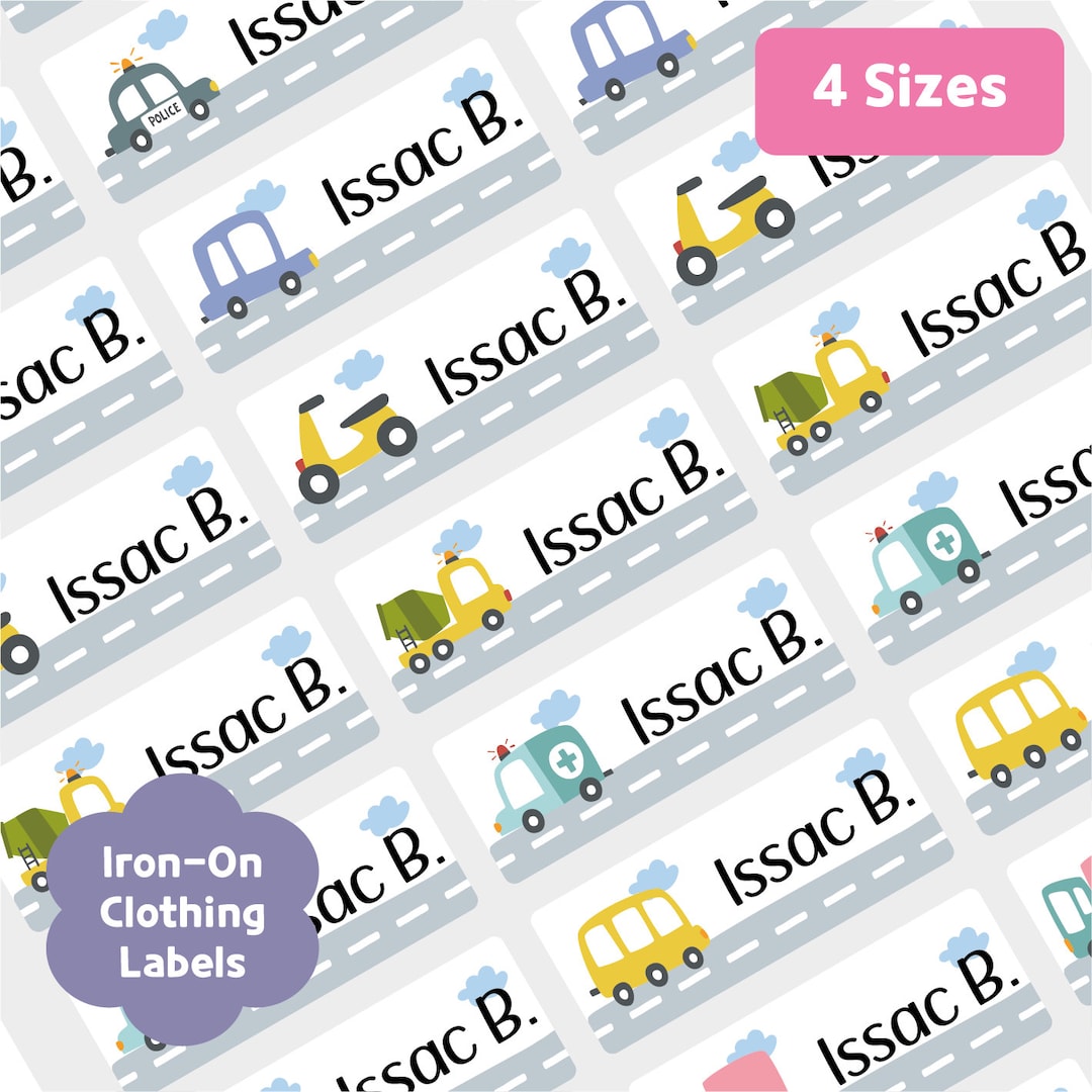 Custom Iron-on Clothing Name Label Stickers Personalized Fabric Textile ...