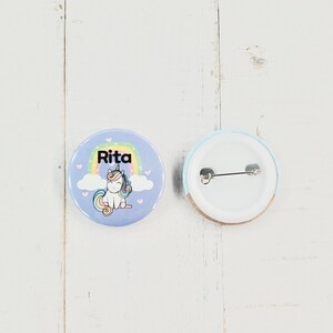 Custom Button Badge, Pin-back Badge, Personalized Buttom, 1.5" 37mm for ...