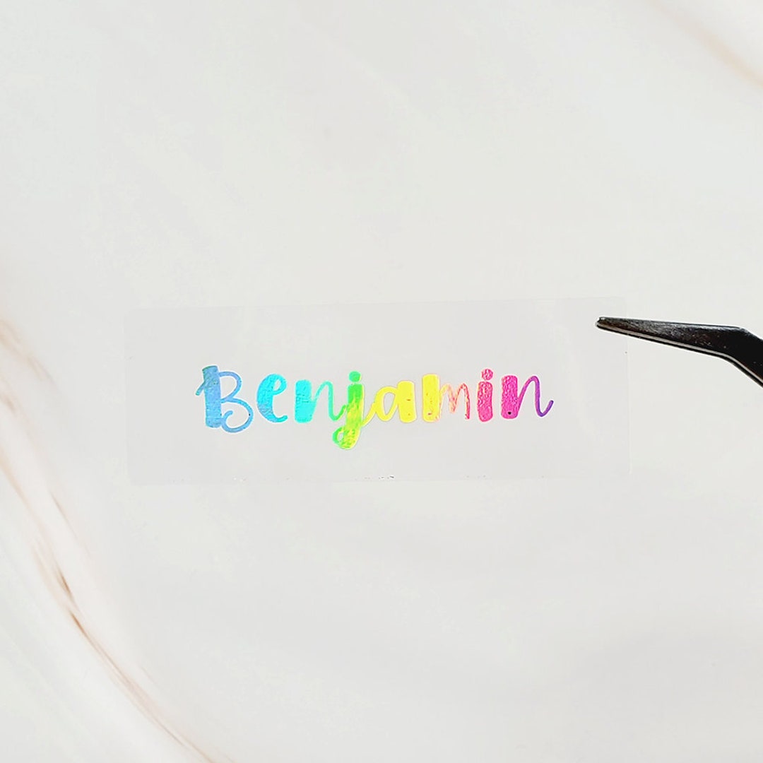 Small Clear Transparent Foil Name Label Stickers // Custom - Etsy