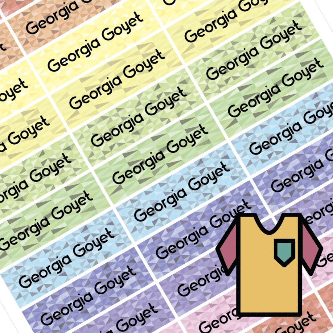 Custom Stick-on Clothing Name Label Stickers // Personalized - Etsy