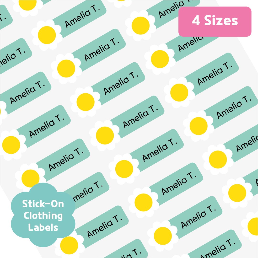 Custom Stick-on Clothing Name Label Stickers Personalized Fabric ...