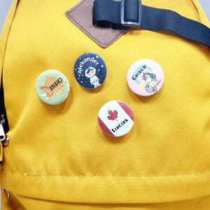 Custom Button Badge Pin-back Badge Personalized Badge Name - Etsy