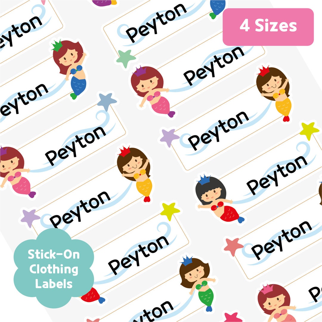 Custom Stick-on Clothing Name Label Stickers Personalized Fabric ...