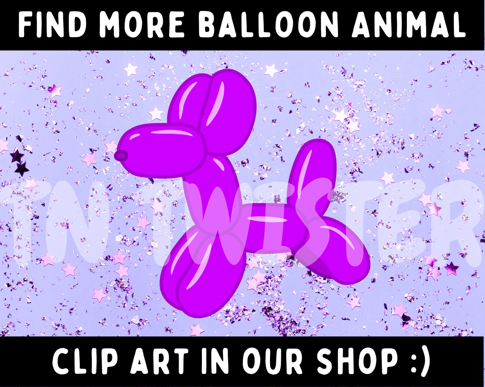 Dog Balloon Art in 7 Colors Balloon Animal Clip Art | Etsy