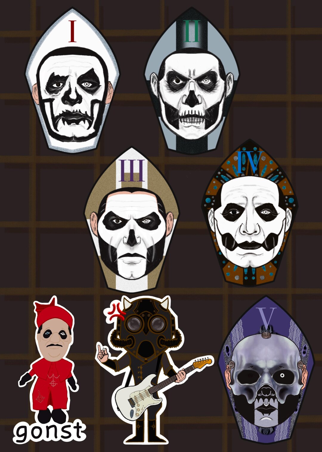 Spooky Pope and the Summoned Demons STICKERS - Etsy