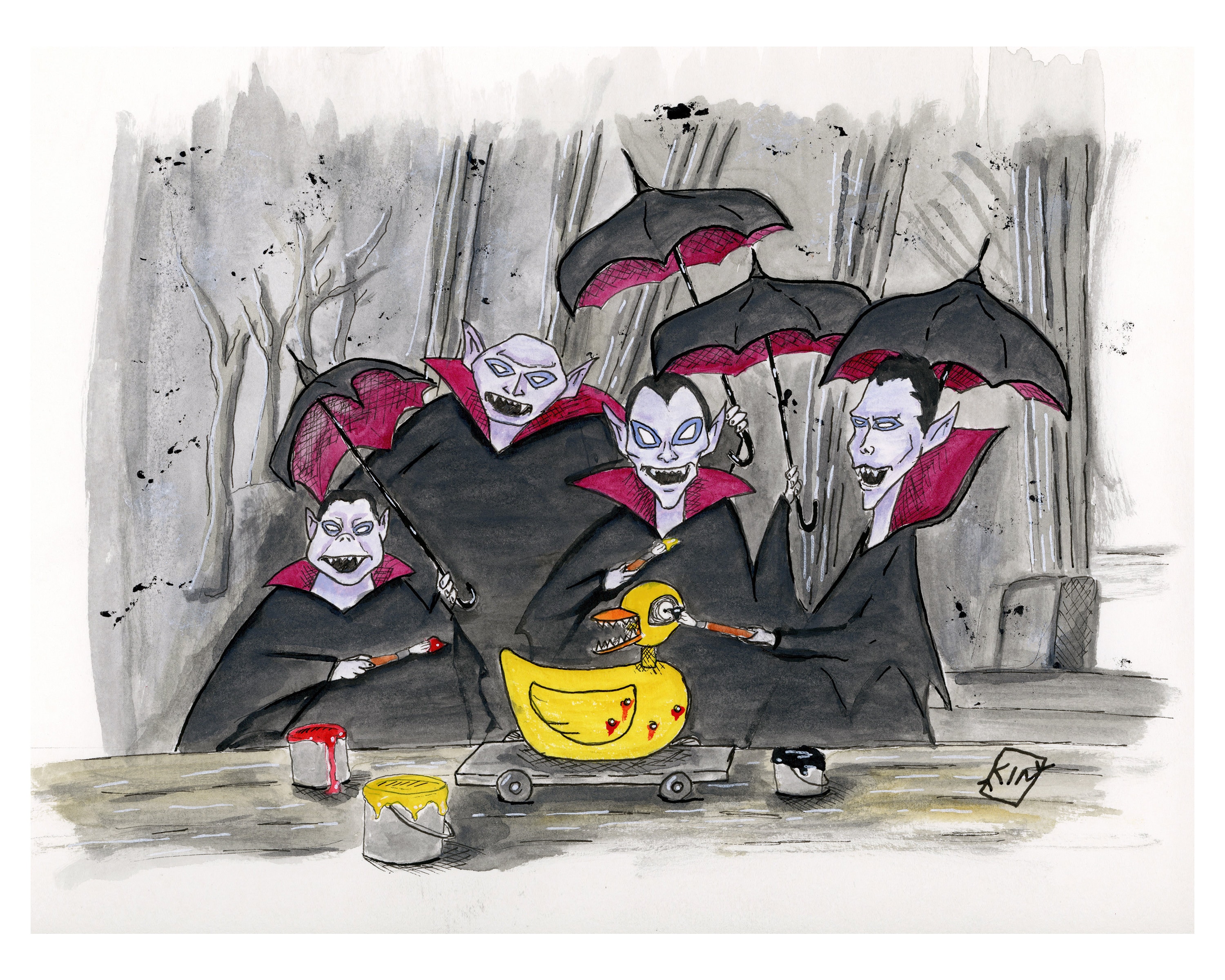 The Nightmare Before Christmas Vampires Watercolor - Etsy