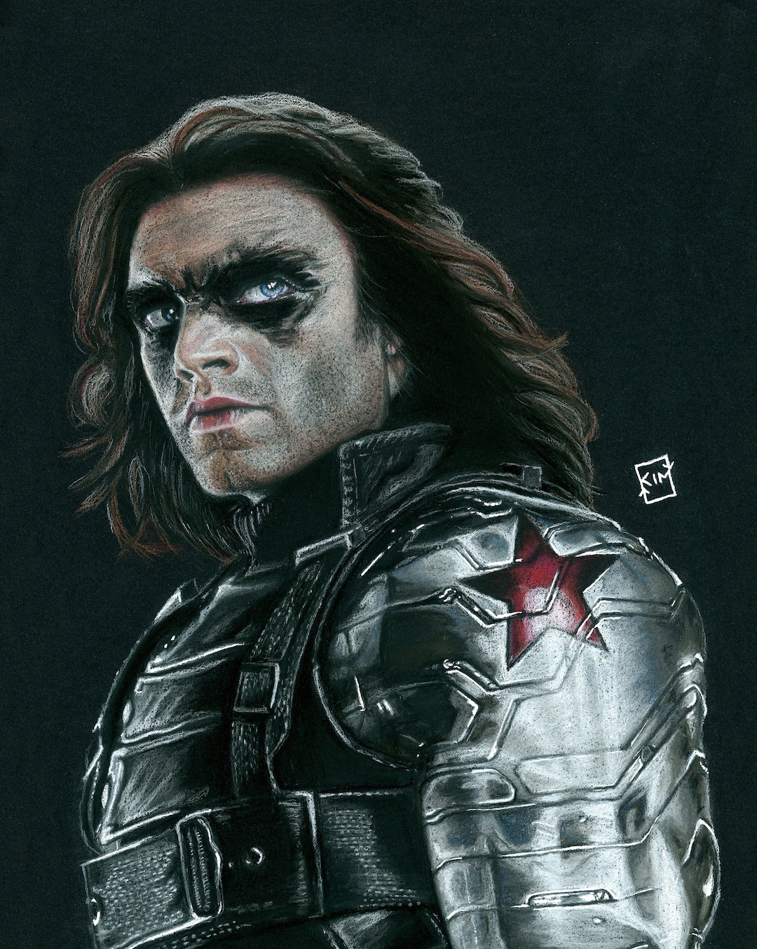 Bucky Barnes Chalk Pastel Portrait Print - Etsy