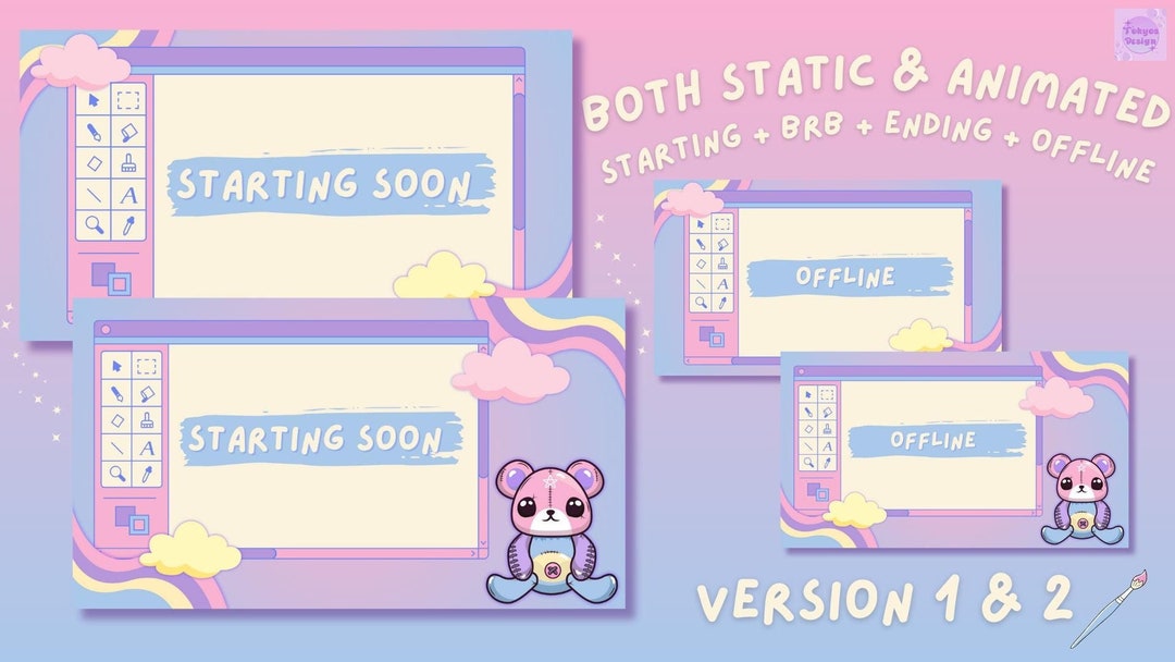 Pastel Paints Animated Stream Pack Kidcore Pastels Aesthetic Art Paints ...