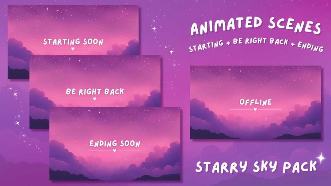 Starry Sky Animated and Static Twitch Scenes - Etsy
