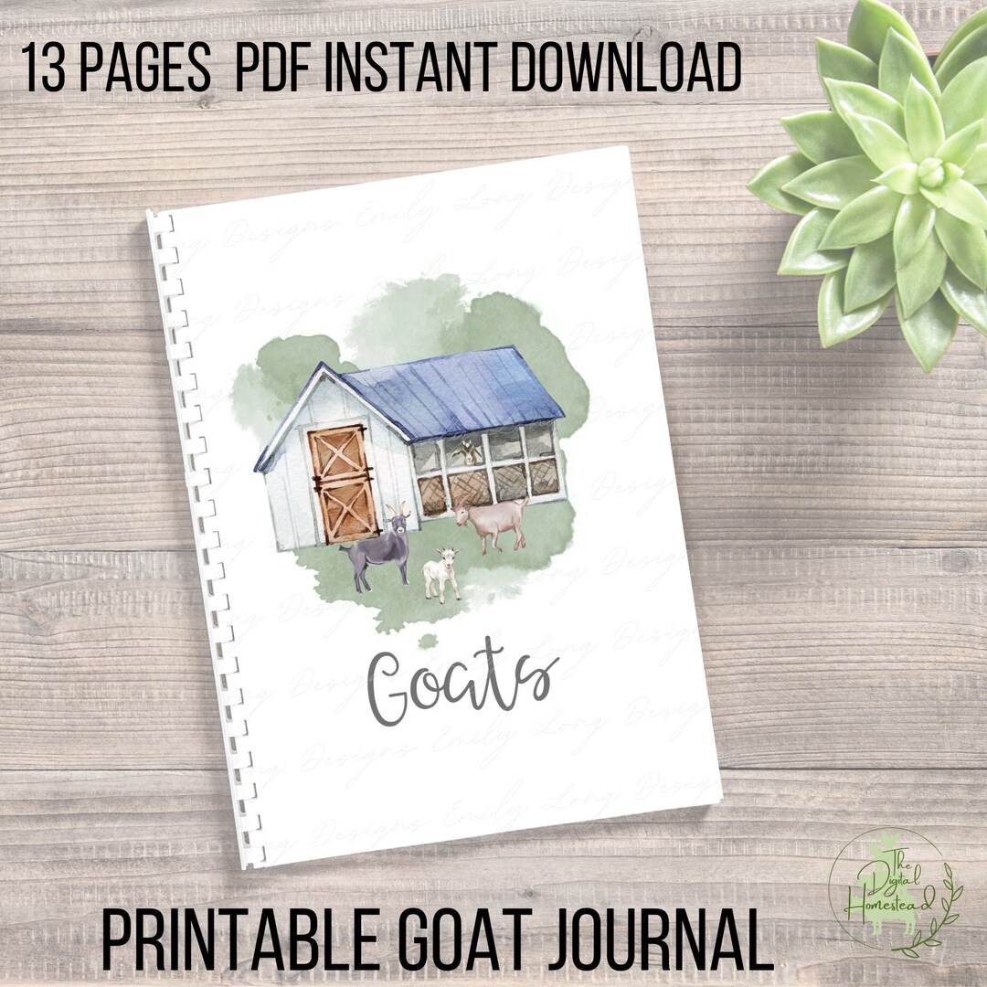 Printable Goat Record Keeping Journal | Goat Log Printables | Goat Herd ...