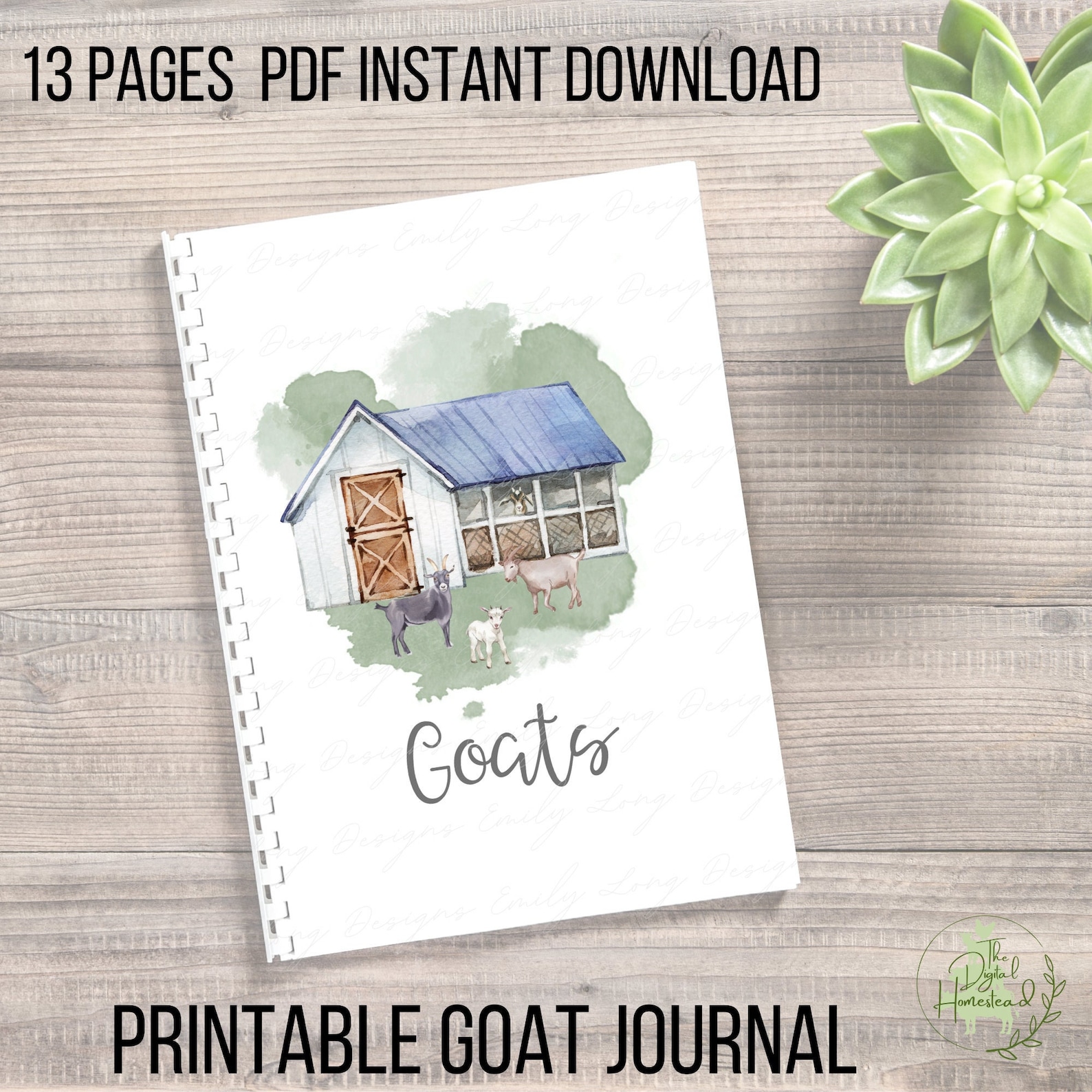 Printable Goat Record Keeping Journal | Goat Log Printables | Goat Herd ...