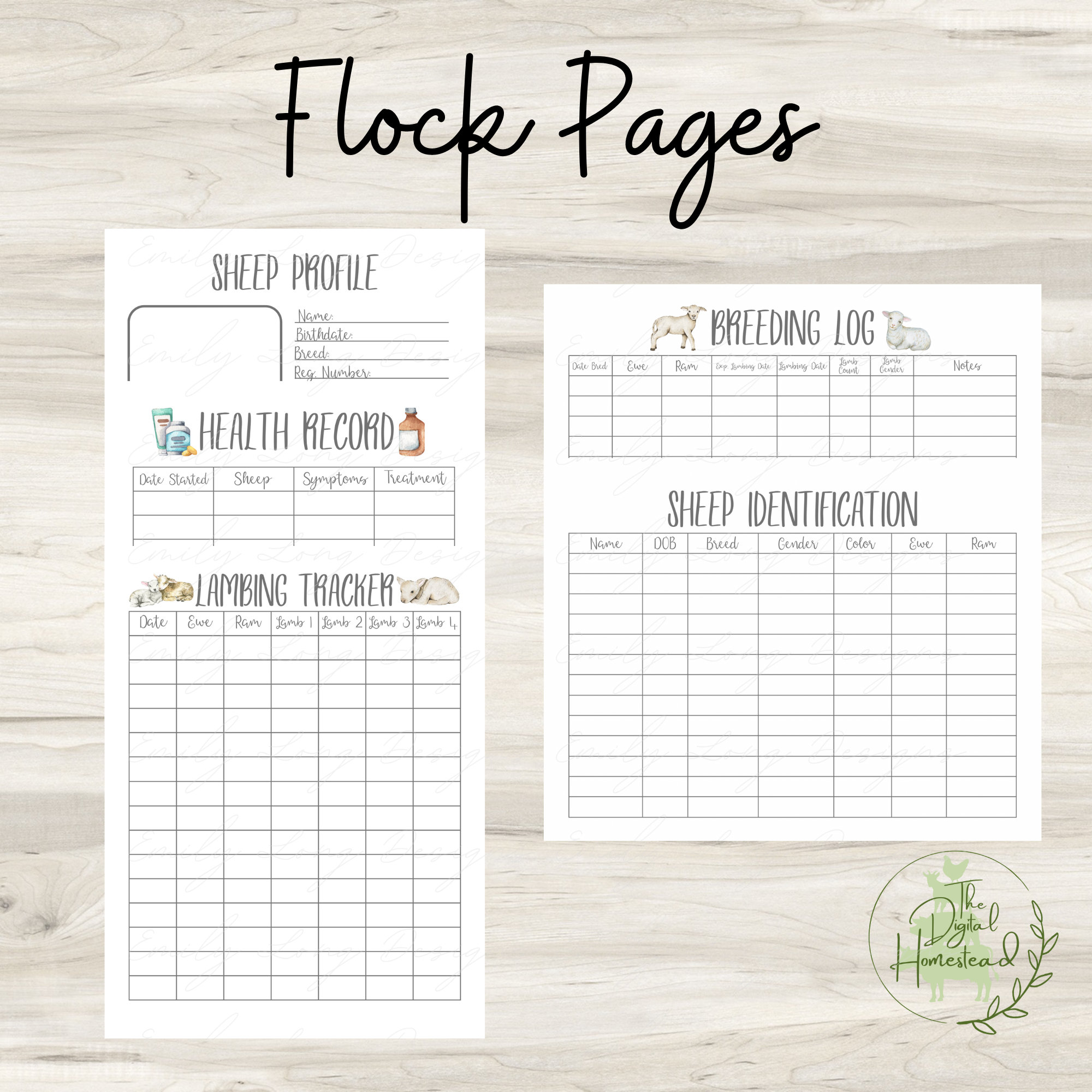 Printable Sheep Record Keeping Journal | Sheep Log Printable | Sheep ...