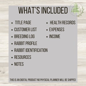 Printable Rabbit Record Keeping Journal | Rabbitry Log Printables ...