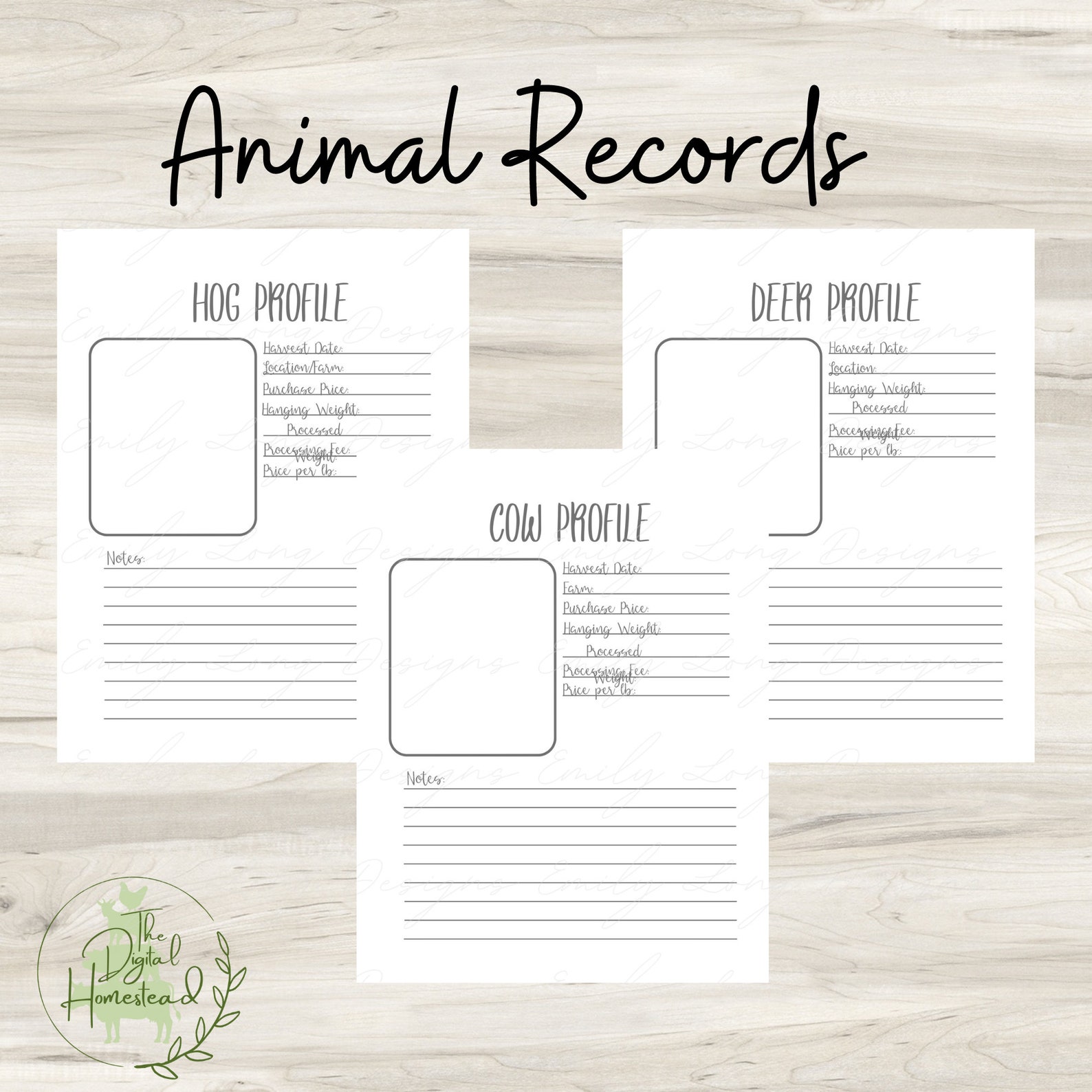 Meat Processing Log | Printable Homestead Binder | Processors Log ...