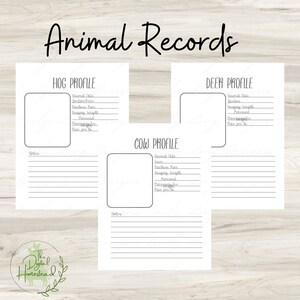 Meat Processing Log | Printable Homestead Binder | Processors Log ...
