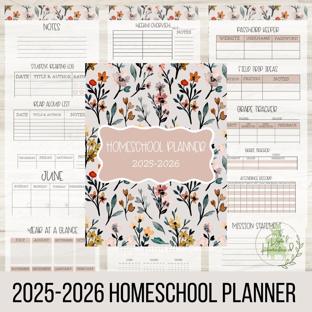 Homeschool Planner 2025-2026 | Printable Planner | Homeschooling ...