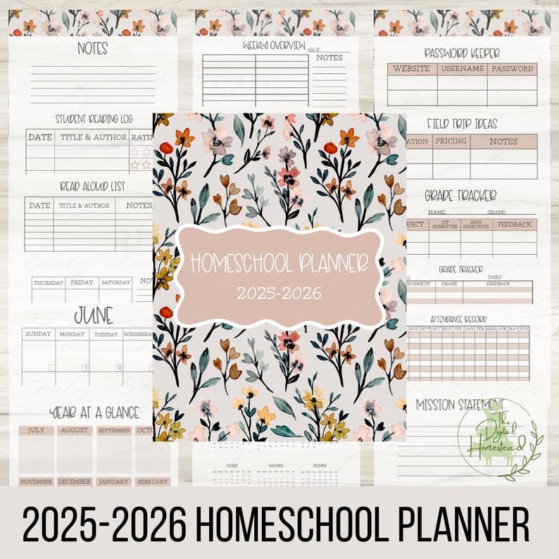 Homeschool Planner 2025-2026 | Printable Planner | Homeschooling ...