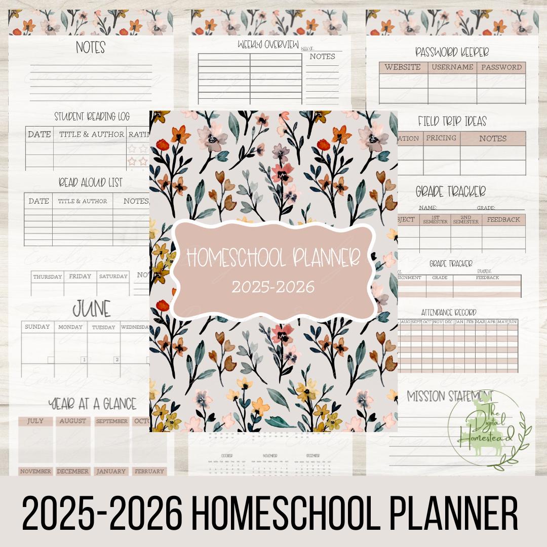 Homeschool Planner 2025-2026 | Printable Planner | Homeschooling ...
