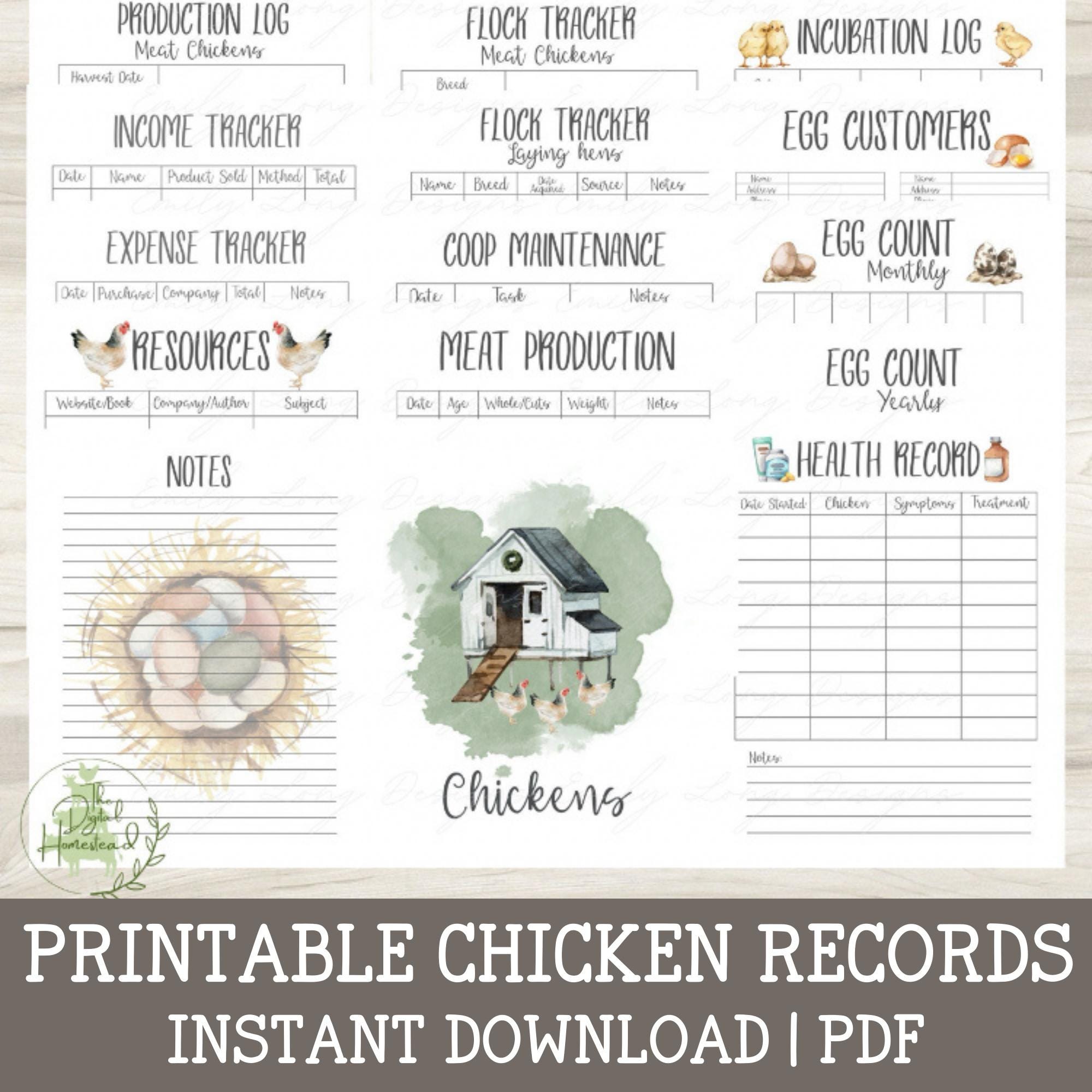 Backyard Chickens Bundle | Printable Chicken Record Keeping Journal ...