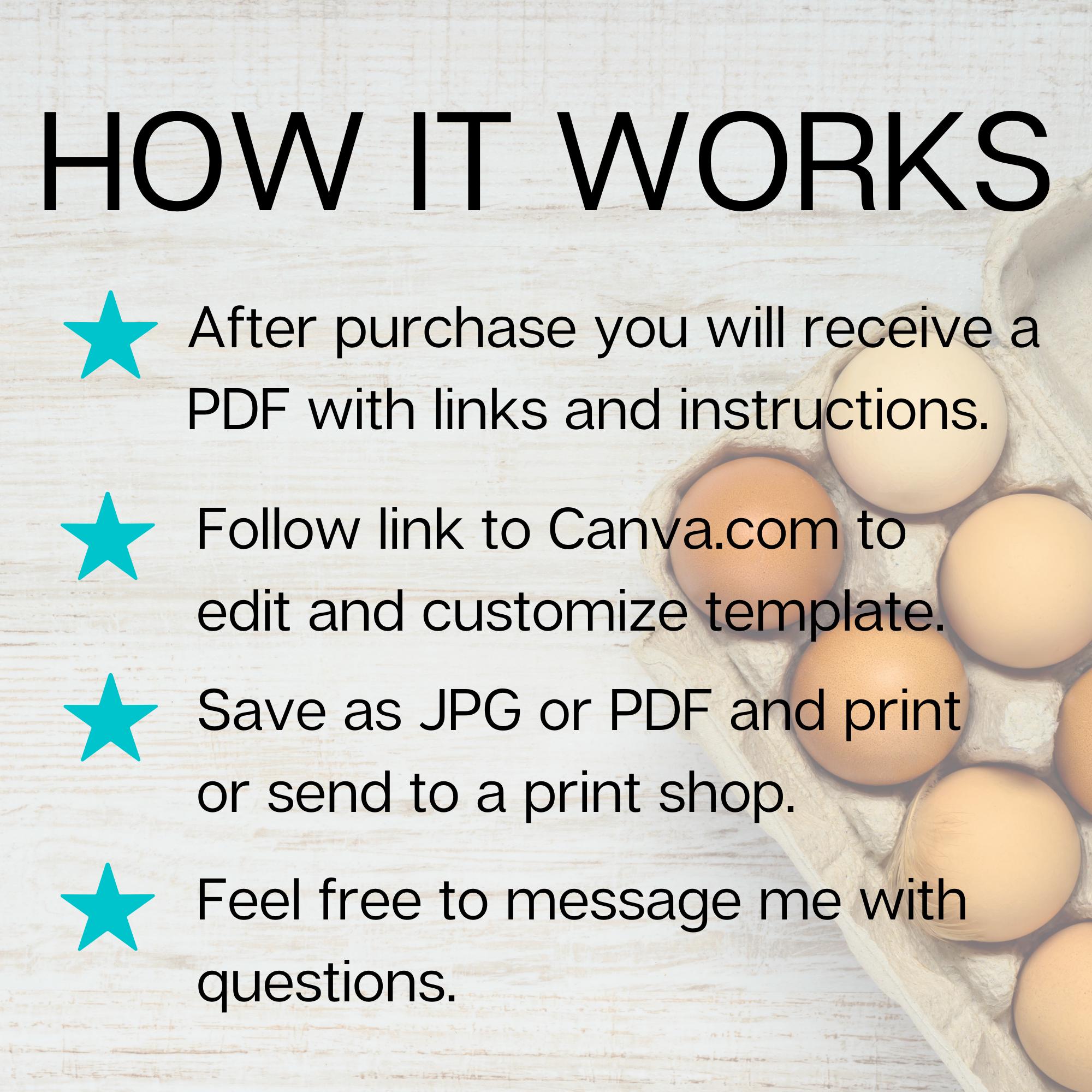 Editable Food Label Canva Template | Farmers Market Labels | Farm Stand ...