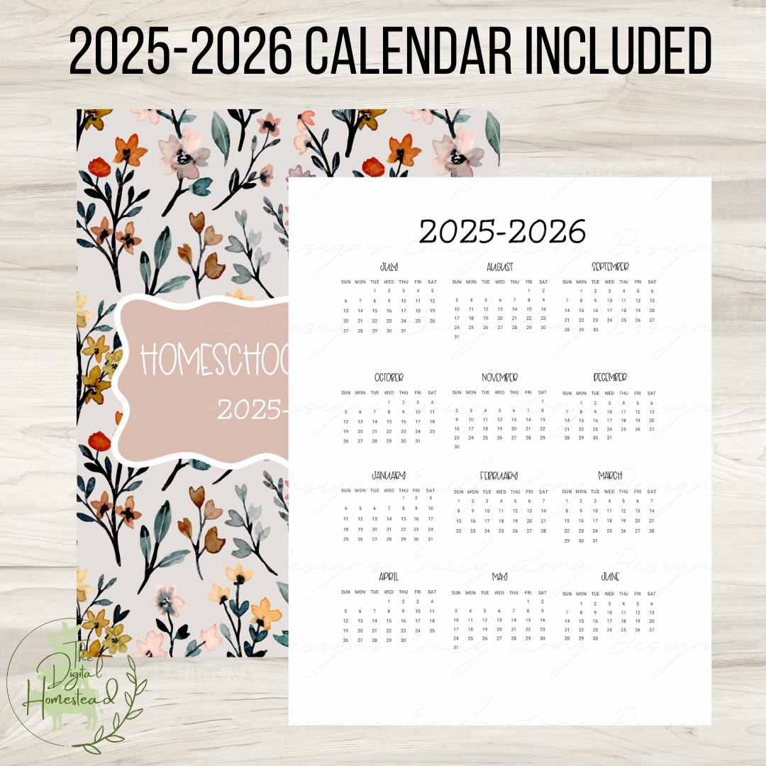 Homeschool Planner 2025-2026 | Printable Planner | Homeschooling ...