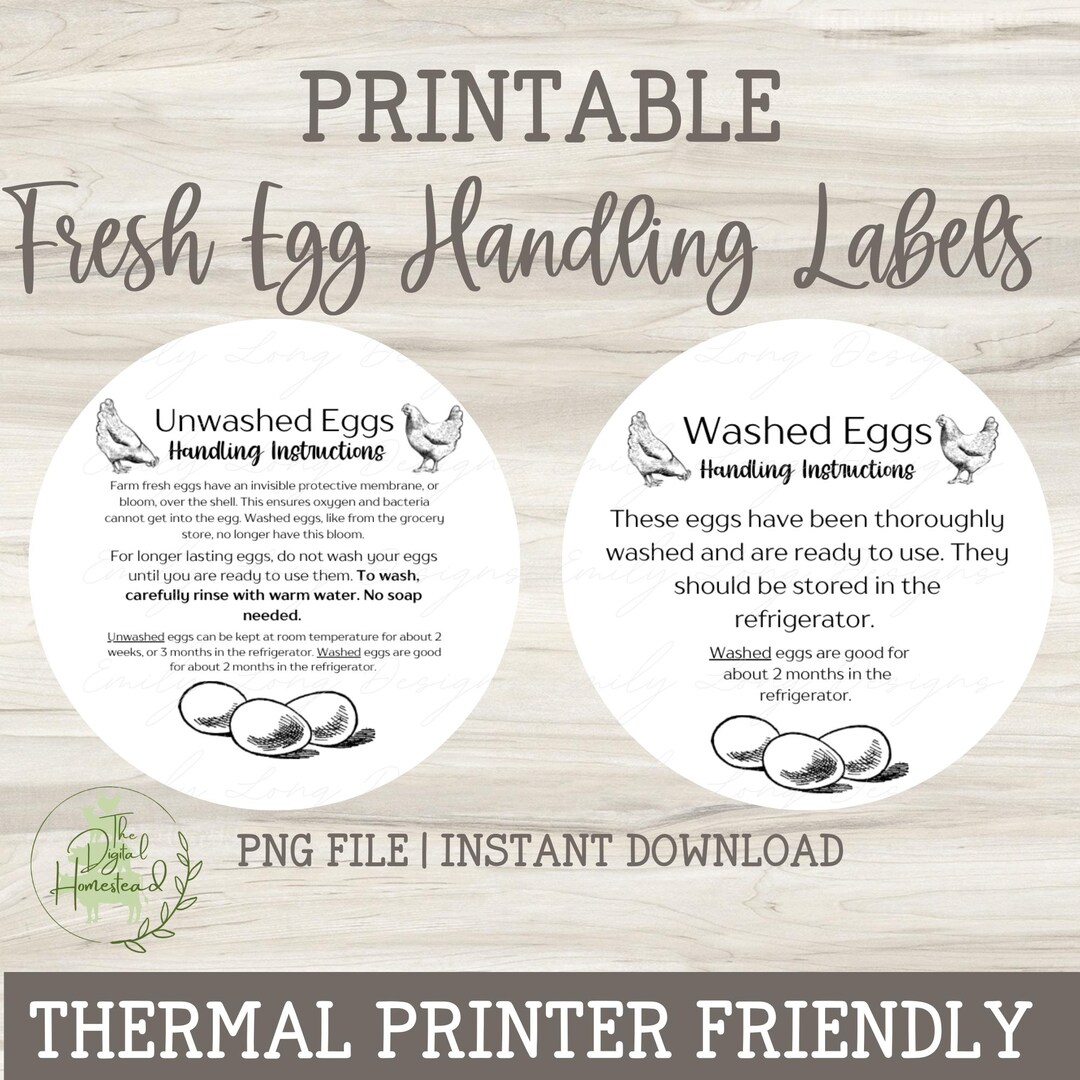 Egg Handling Instructions Printables | Printable Egg Carton Labels ...