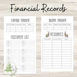 Printable Rabbit Record Keeping Journal | Rabbitry Log Printables ...