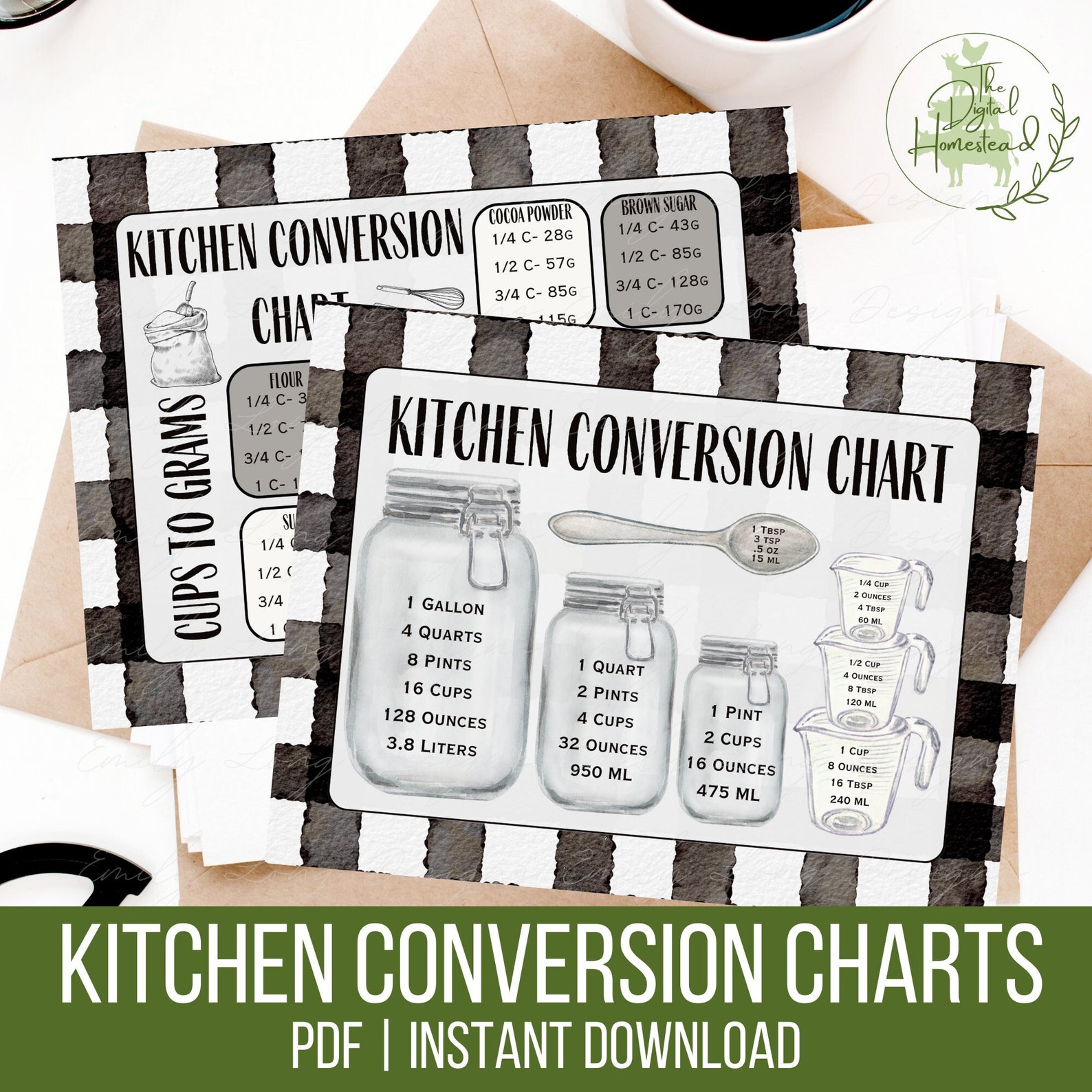 Printable Conversion Chart | Cups to Grams Conversion Chart | Printable ...