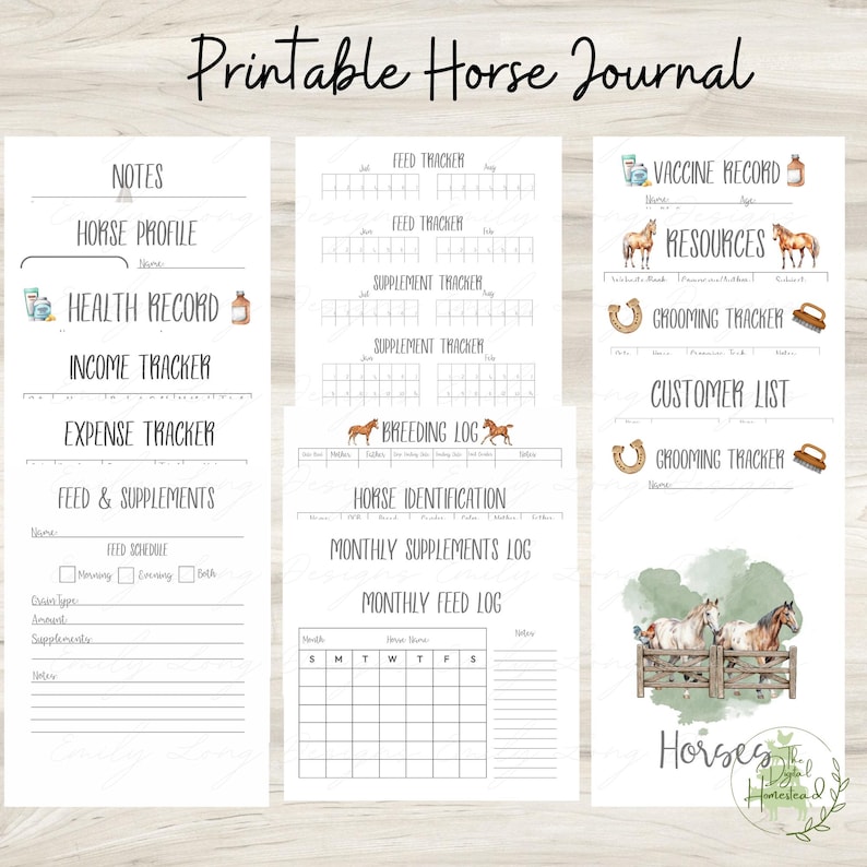 Printable Horse Record Keeping Journal | Horse Log Printables ...