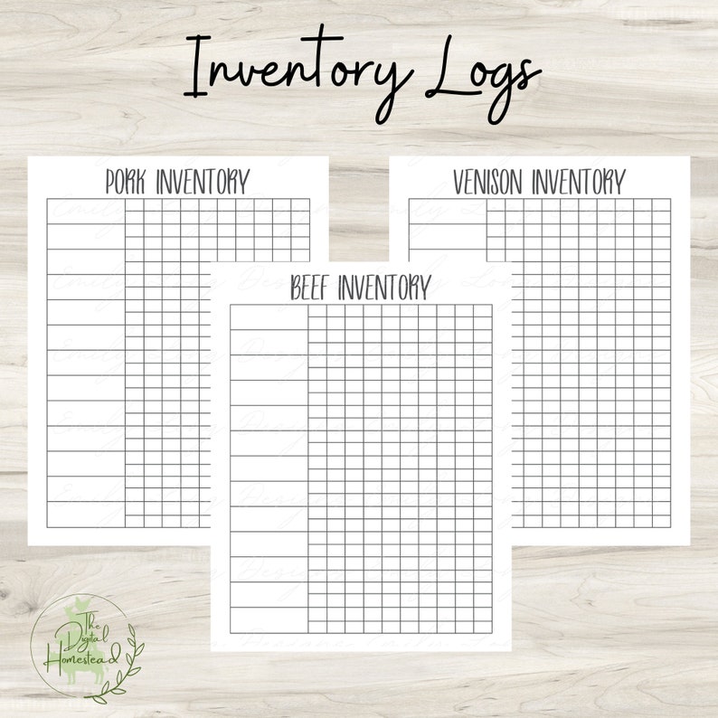 Meat Processing Log | Printable Homestead Binder | Processors Log ...