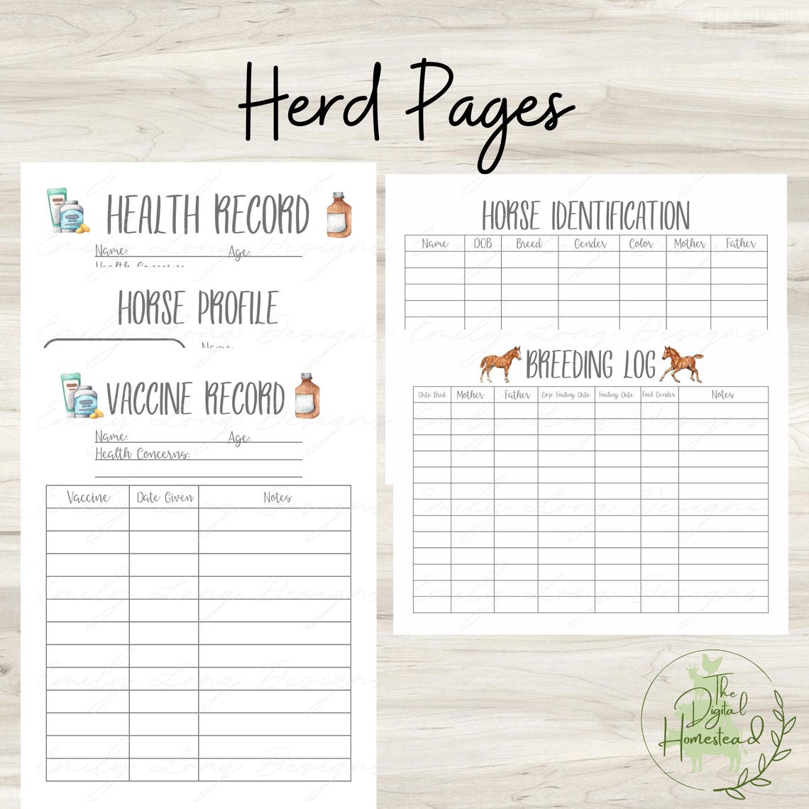Printable Horse Record Keeping Journal | Horse Log Printables ...
