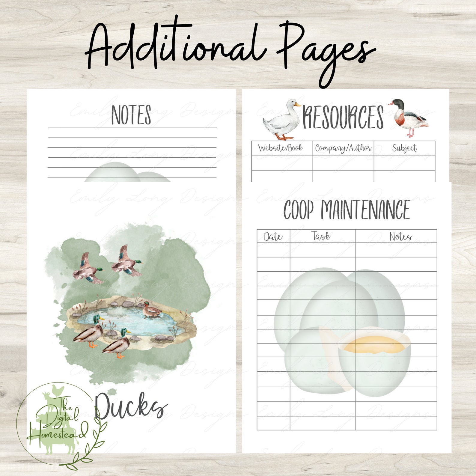 Backyard Duck Journal Printable Duck Record Keeping Journal Duck Egg ...