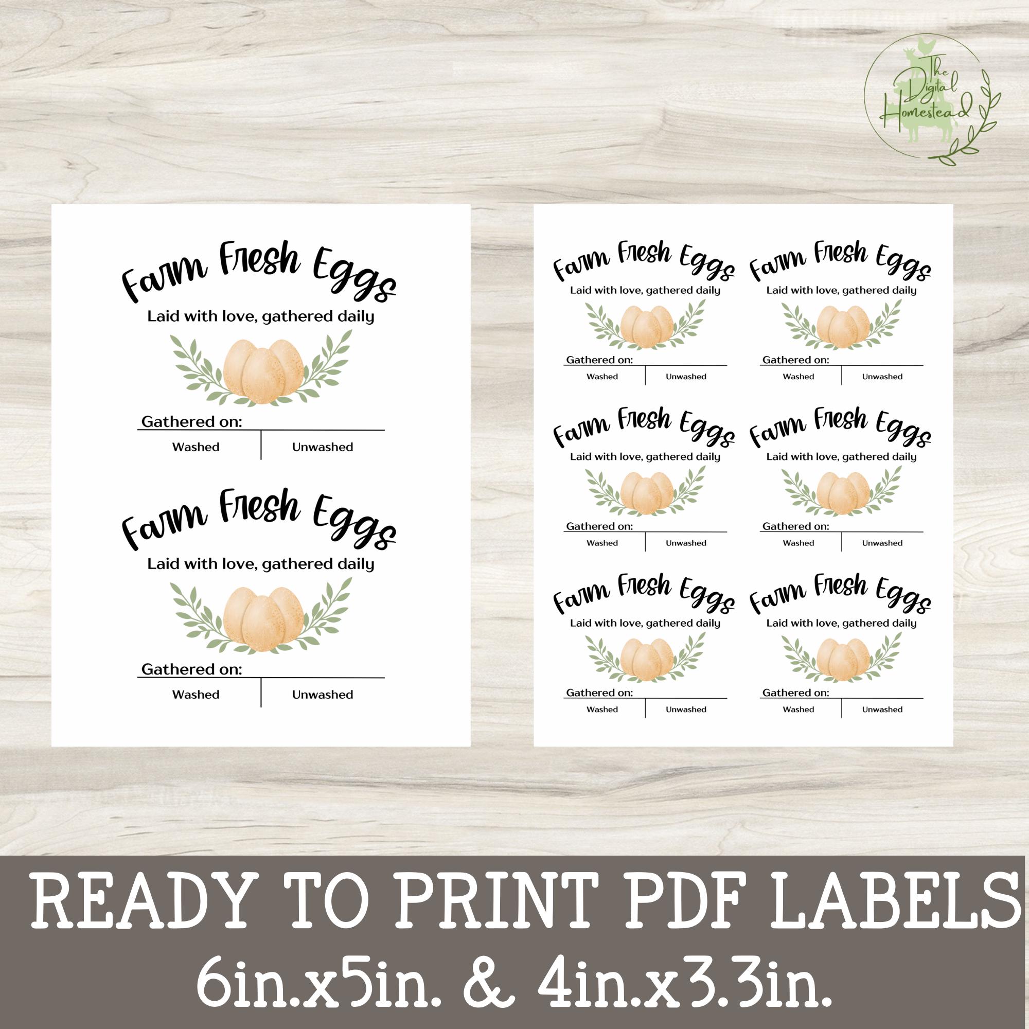 Printable Egg Carton Labels and Egg Handling Instructions Printables ...