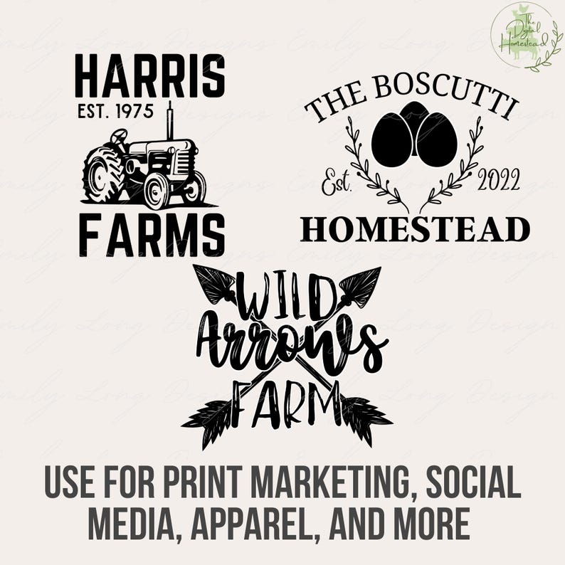 Farm Logo and Printable Homestead Planner | Custom Homestead Logo ...