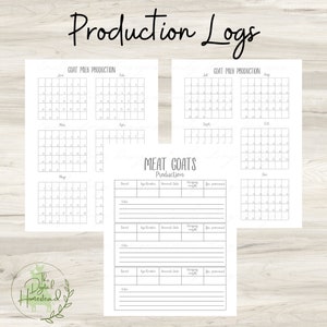 Printable Goat Record Keeping Journal | Goat Log Printables | Goat Herd ...