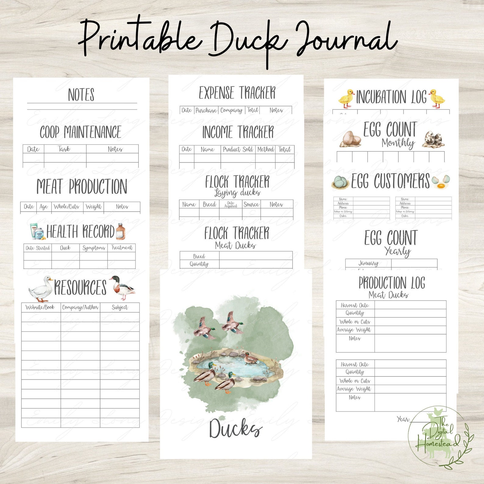 Backyard Duck Journal | Printable Duck Record Keeping Journal | Duck ...