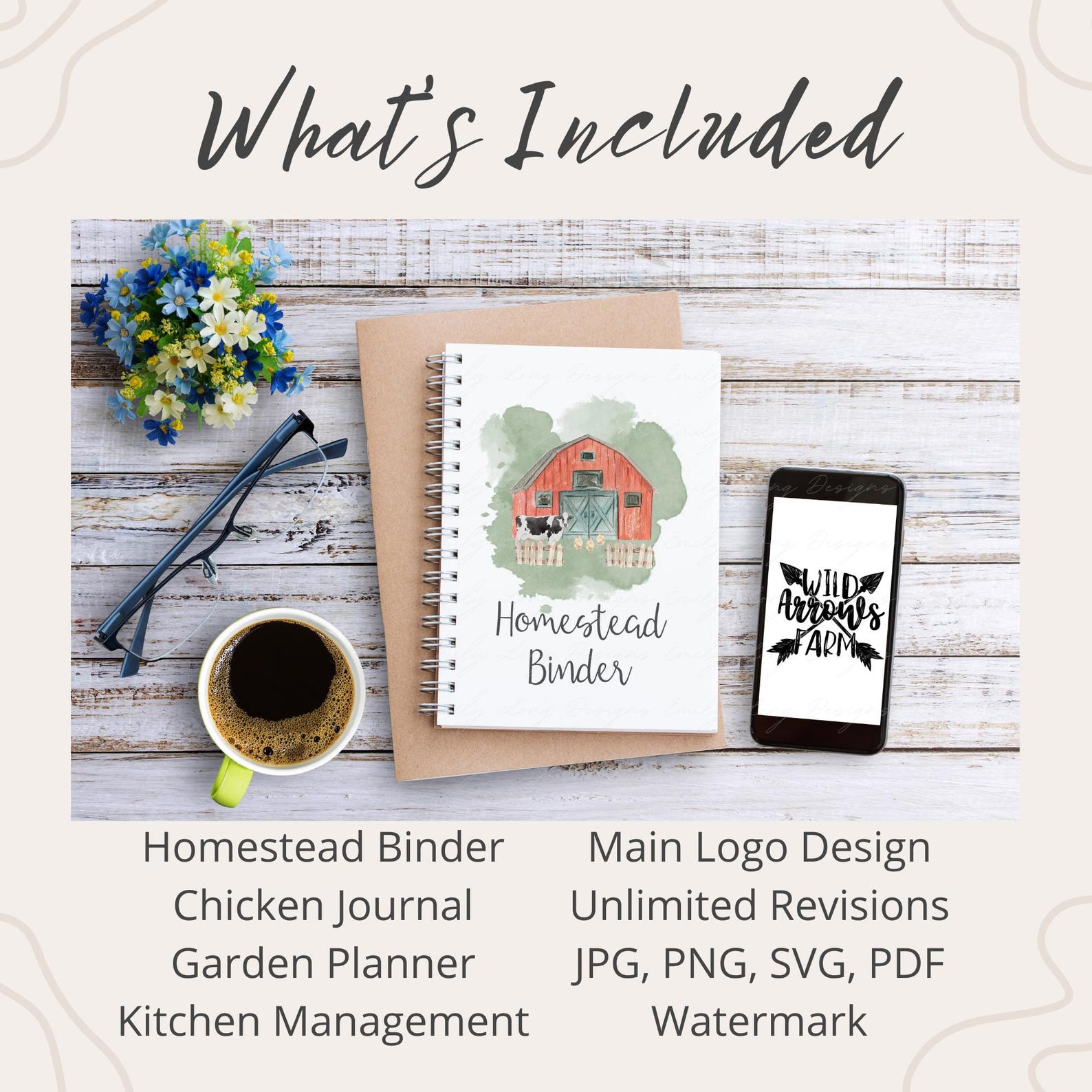 Farm Logo and Printable Homestead Planner | Custom Homestead Logo ...
