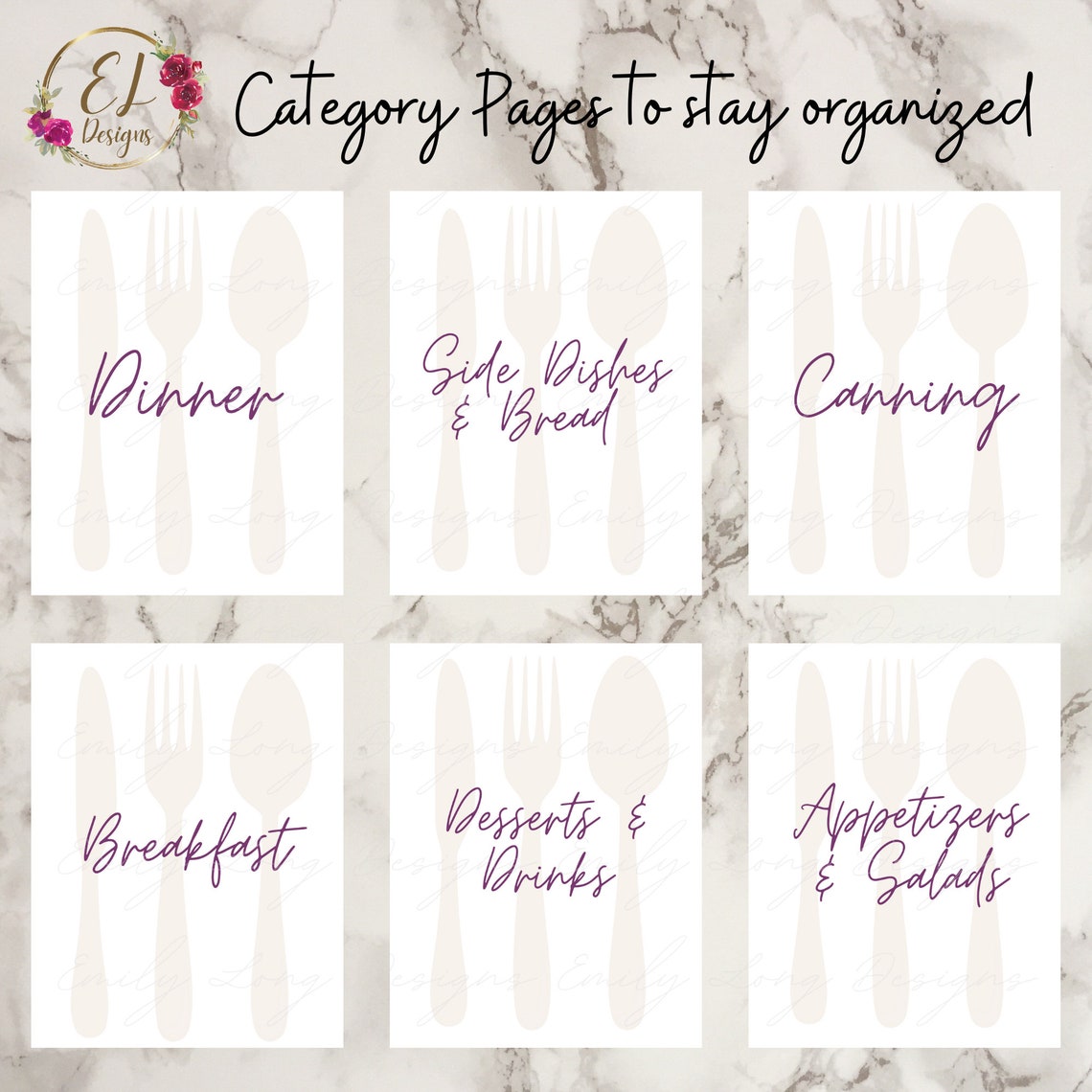 Printable Recipe Binder Printable Cookbook Recipe Book | Etsy