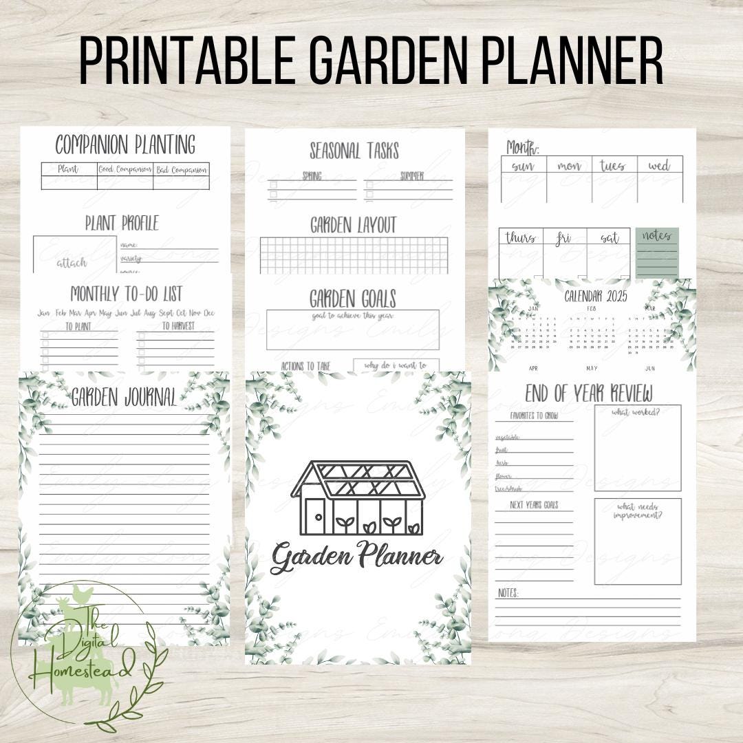 Printable Garden Planner | Printable Homestead Planner | A5 Garden ...