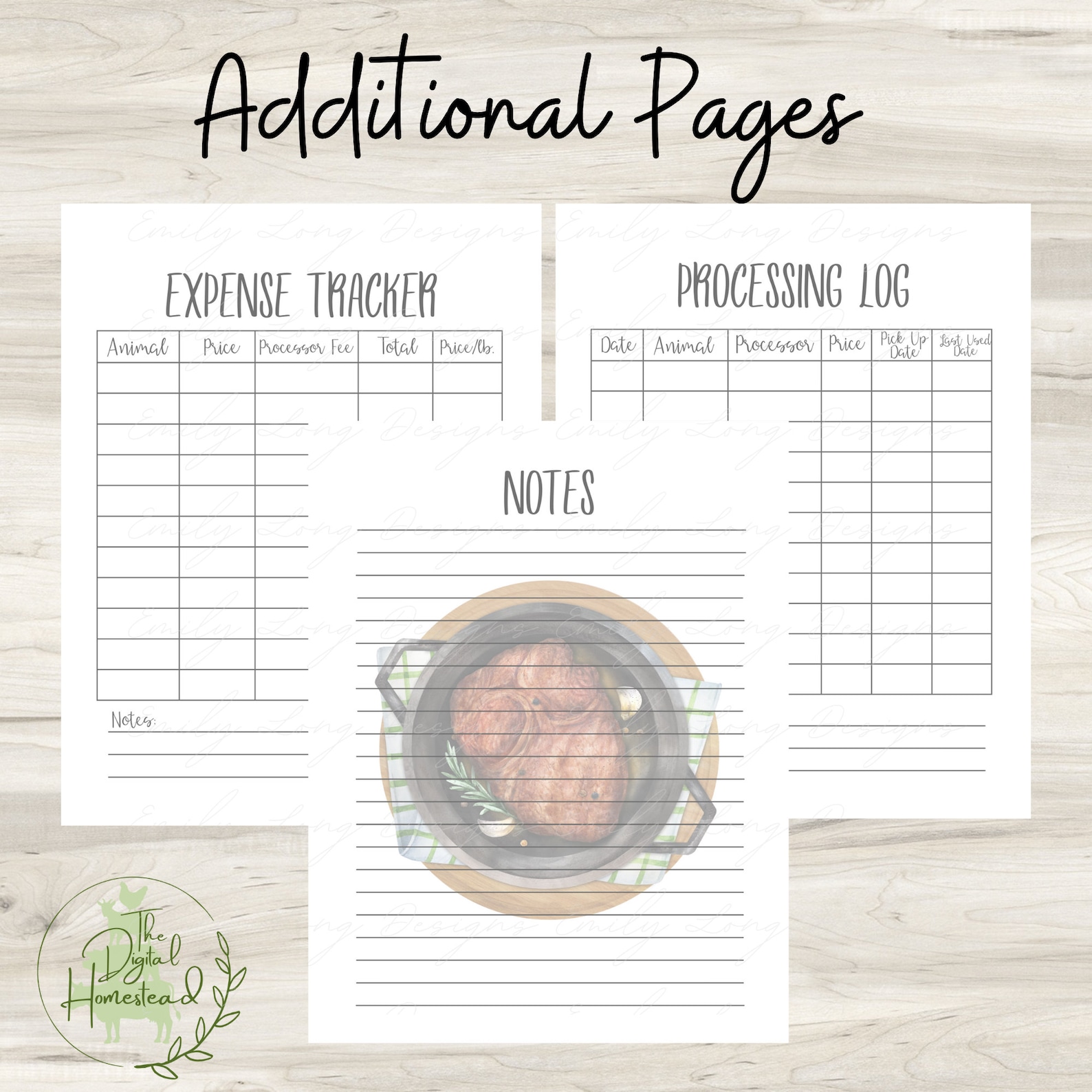 Meat Processing Log | Printable Homestead Binder | Processors Log ...