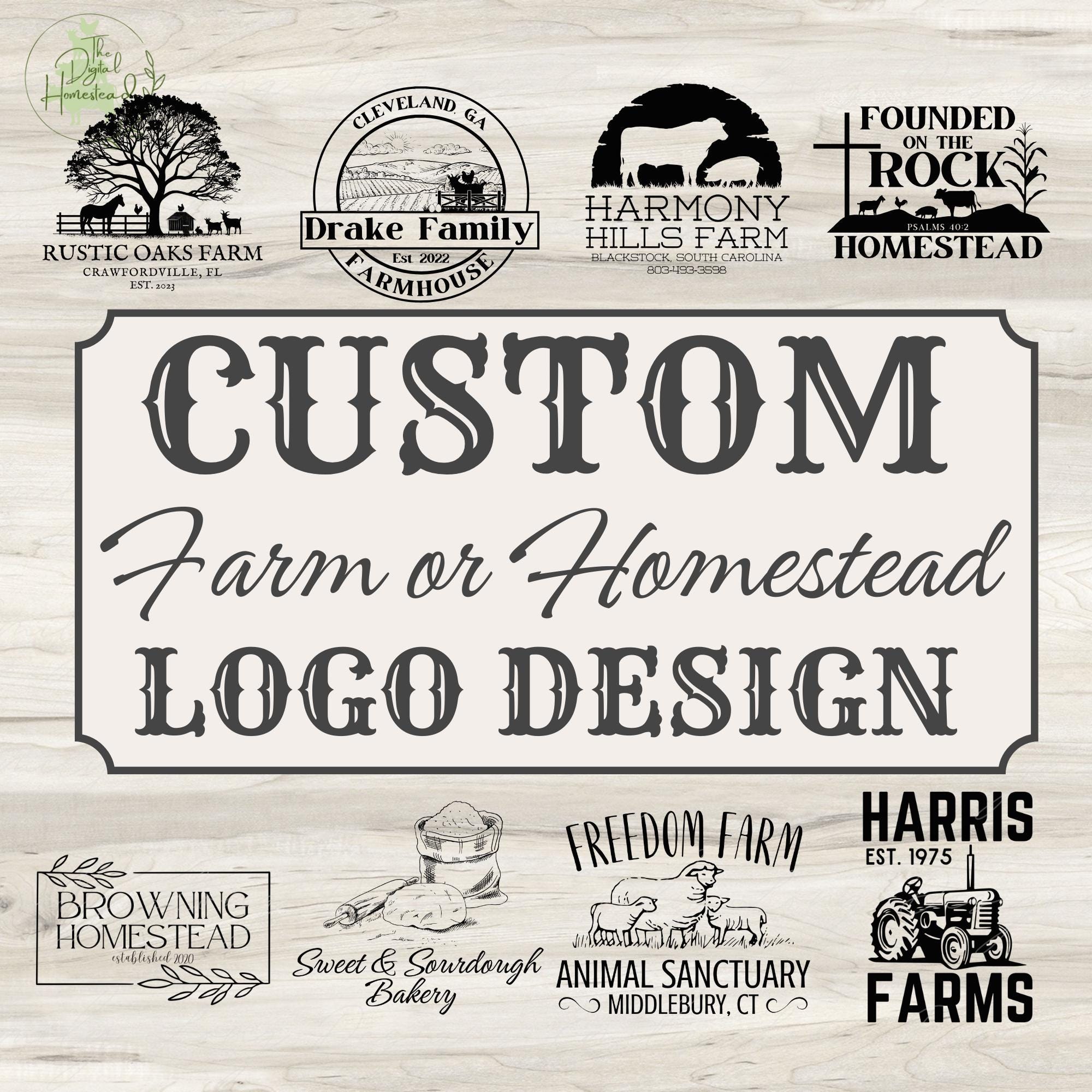 Farm Logo and Printable Homestead Planner | Custom Homestead Logo ...
