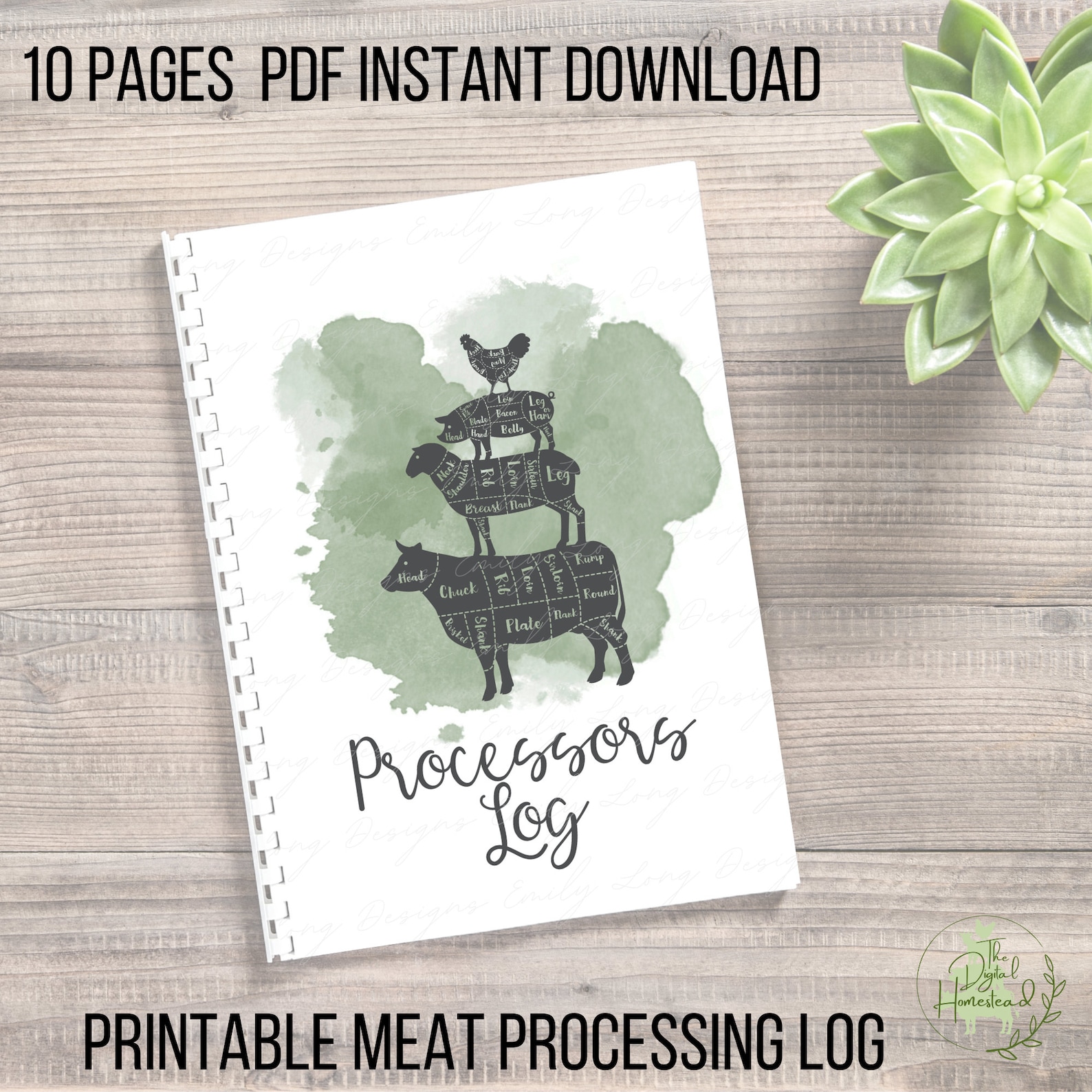 Meat Processing Log | Printable Homestead Binder | Processors Log ...